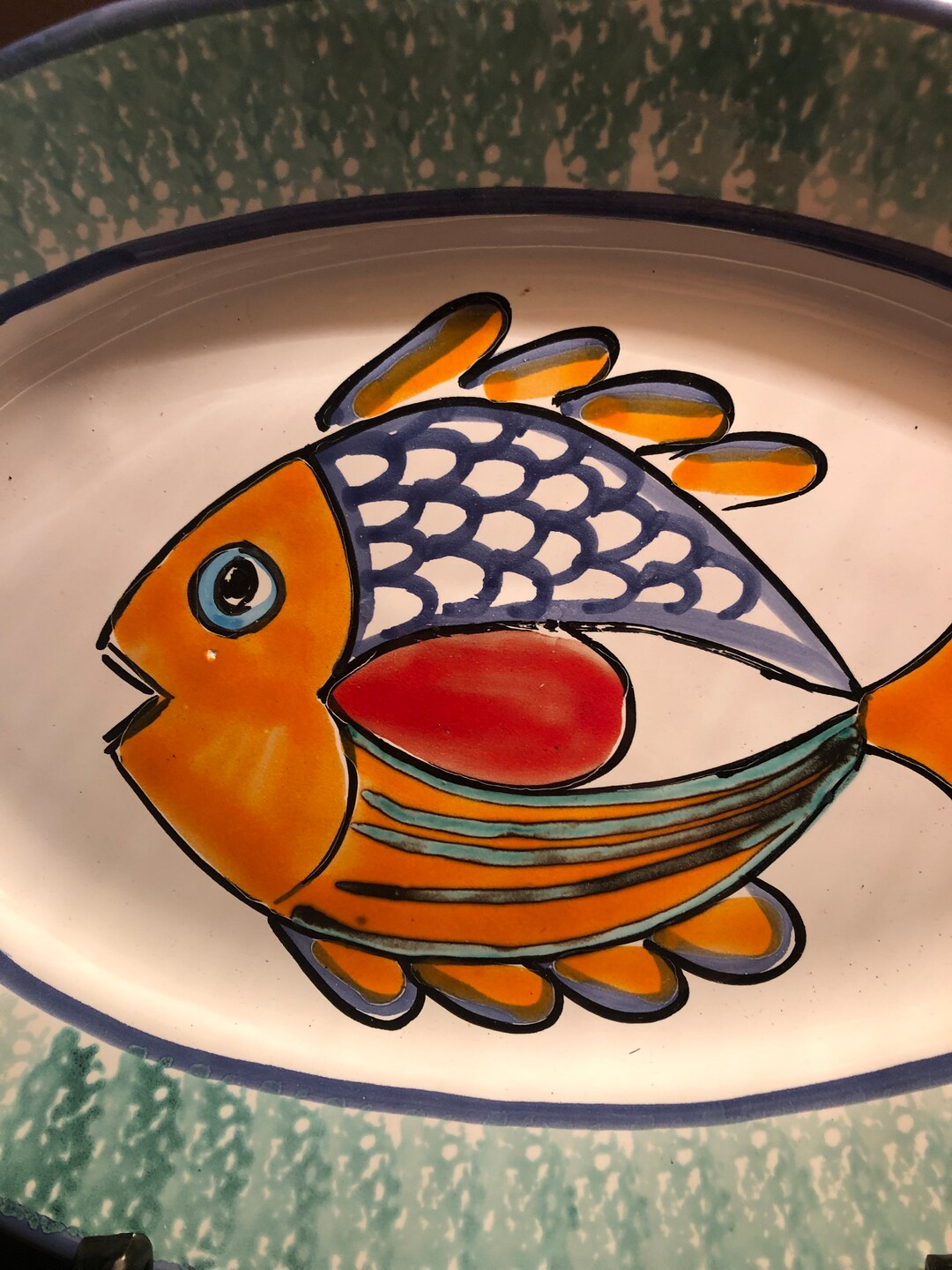 Fish Plate Made in Italy Oval - Etsy