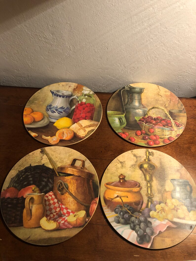 Lady Clare Melamine Round Mats Trays Trivet Trivets Set of 4 Previously ...