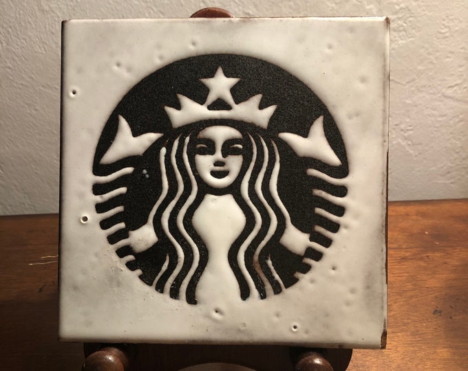 Starbucks Trivet Hot Plate Tile Black White, as Is. - Etsy