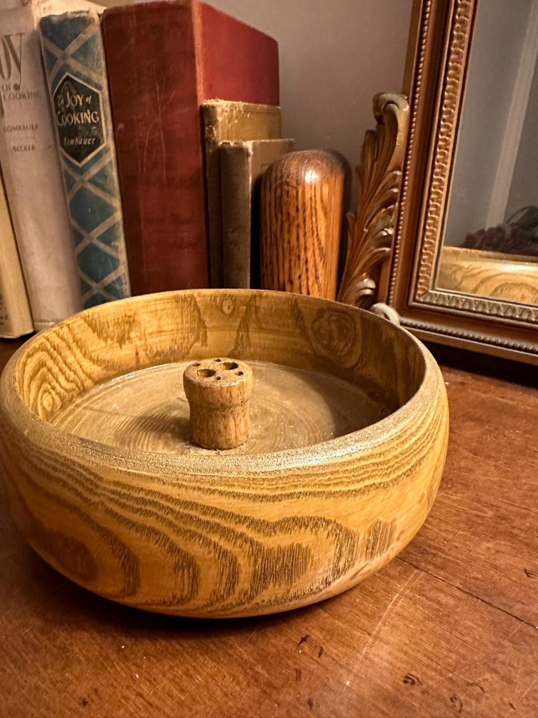 Hand Turned Quarter Sawn Nut Bowl. Vintage Wood. MCM Mid Century Modern ...