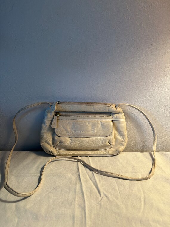 Stone Mountain light Cream mini leather purse with s… - Gem