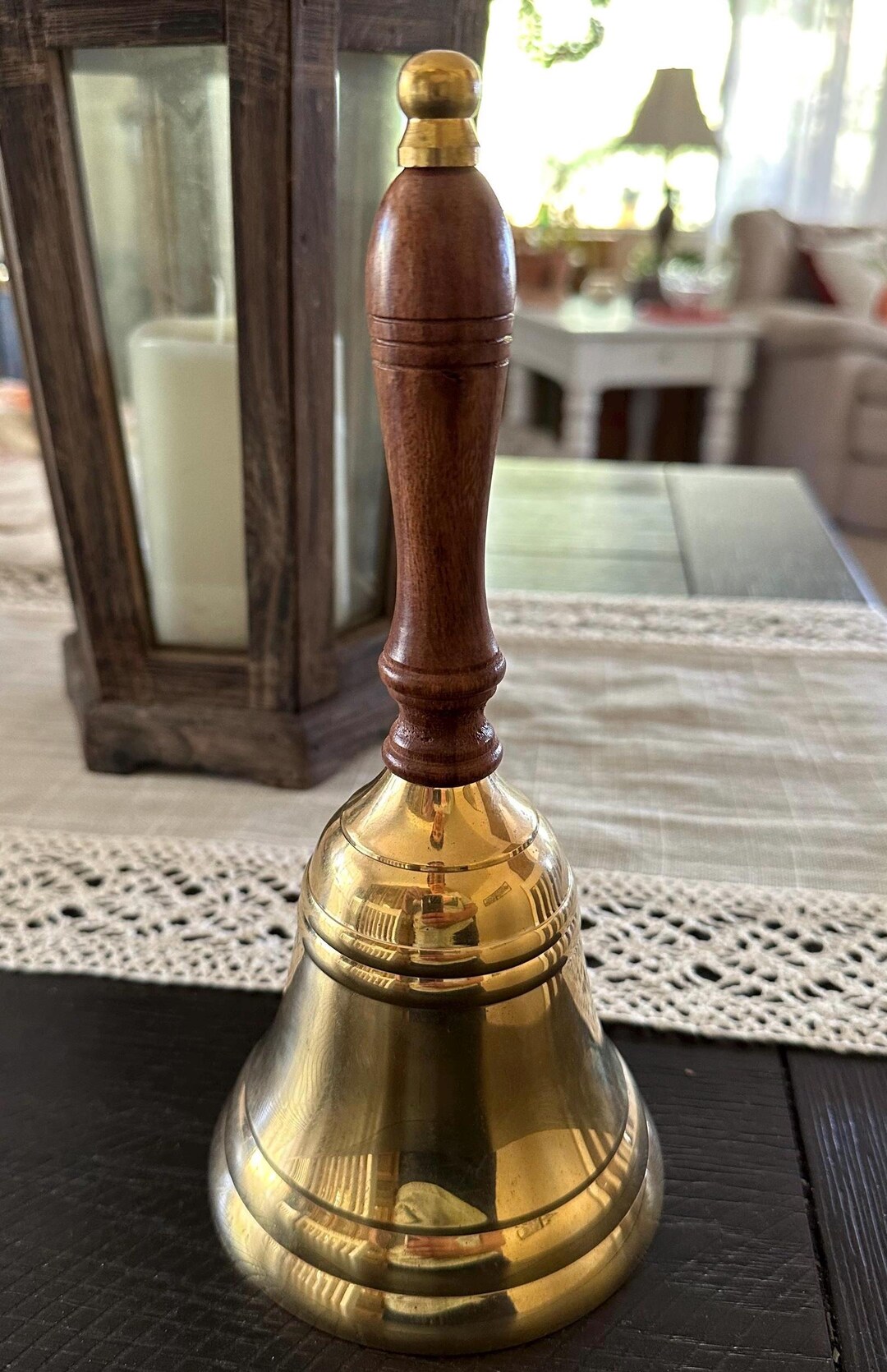 Vintage Hand Held School Teacher’s Bell Brass W/wood Handle - Etsy