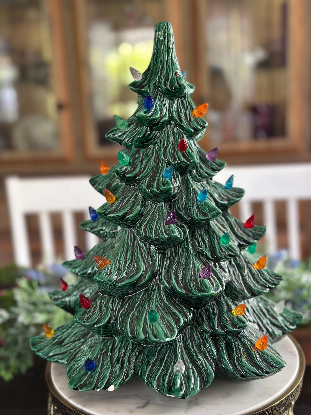 VINTAGE Ceramic Christmas Tree - Ceramic Christmas Tree 14” Tall X 11.5 ...