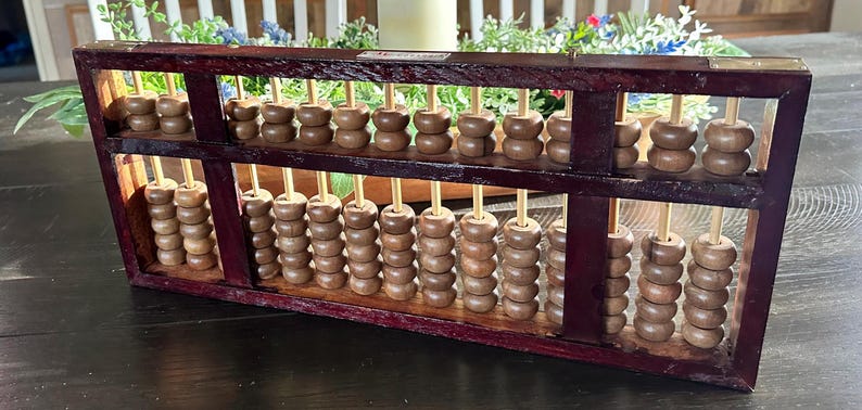 Vintage Chinese Suanpan Abacus Wood Counting Tool | Traditional Chinese ...