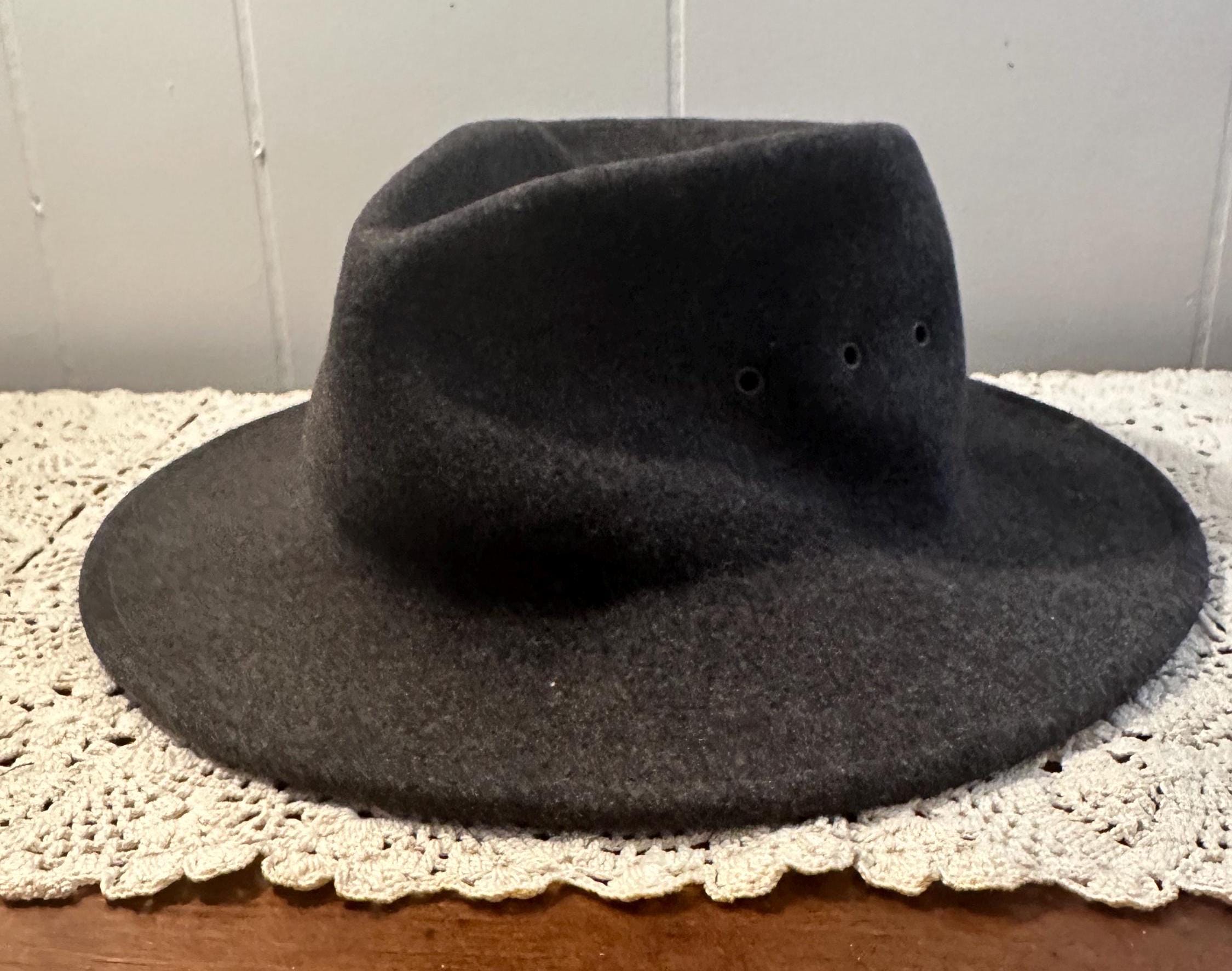 Pendleton Hat Fedora Outback Felt Charcoal Gray 100% Wool Size Large ...