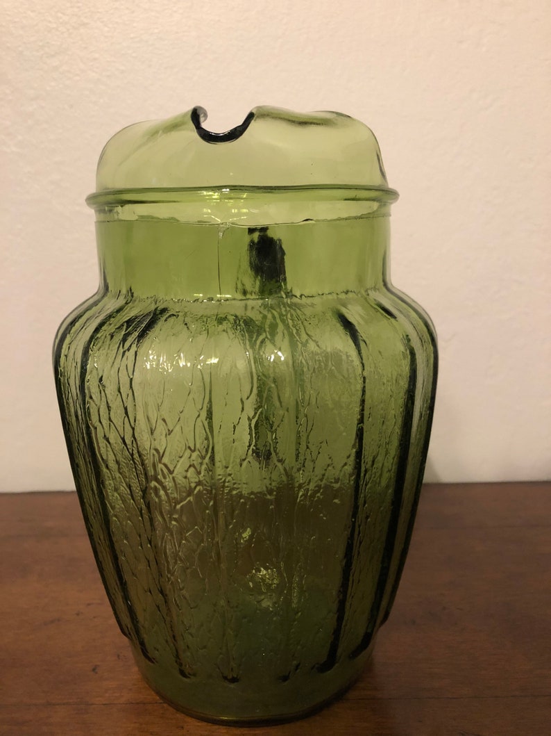 Vintage Anchor Hocking Sprucewood Green Water Pitcher - Etsy