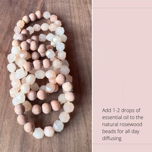 The Kayla Bracelet • Natural Pink Aventurine & Rosewood Beaded Stretch ...