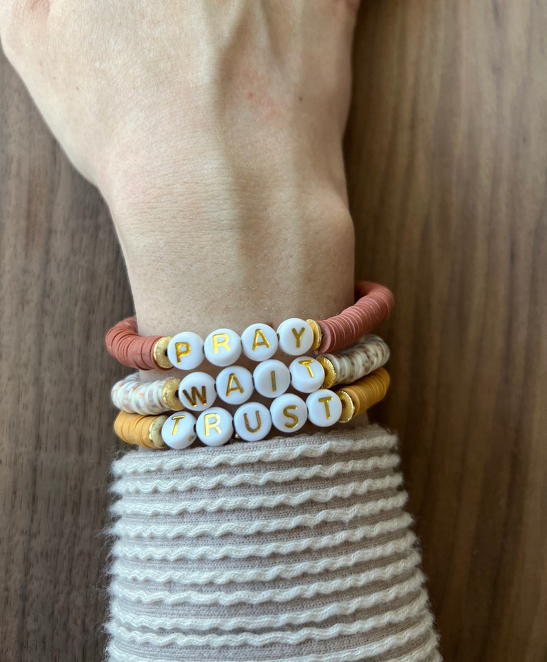 Custom Clay Heishi Disc Beaded Bracelet - Personalized Beaded Adult ...