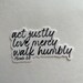 Micah 6:8 Verse Decal, Act Justly Love Mercy Sticker, Bible Verse ...