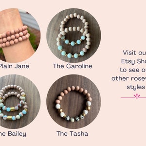 The Kayla Bracelet • Natural Pink Aventurine & Rosewood Beaded Stretch ...