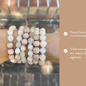 The Kayla Bracelet • Natural Pink Aventurine & Rosewood Beaded Stretch ...