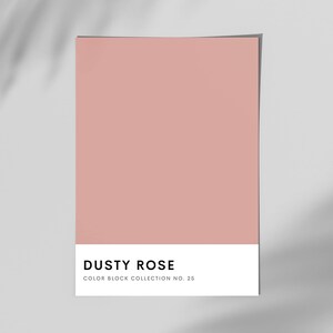 Dusty Rose Wall Prints, Dusty Rose Wall Decor, Color Block Printable ...