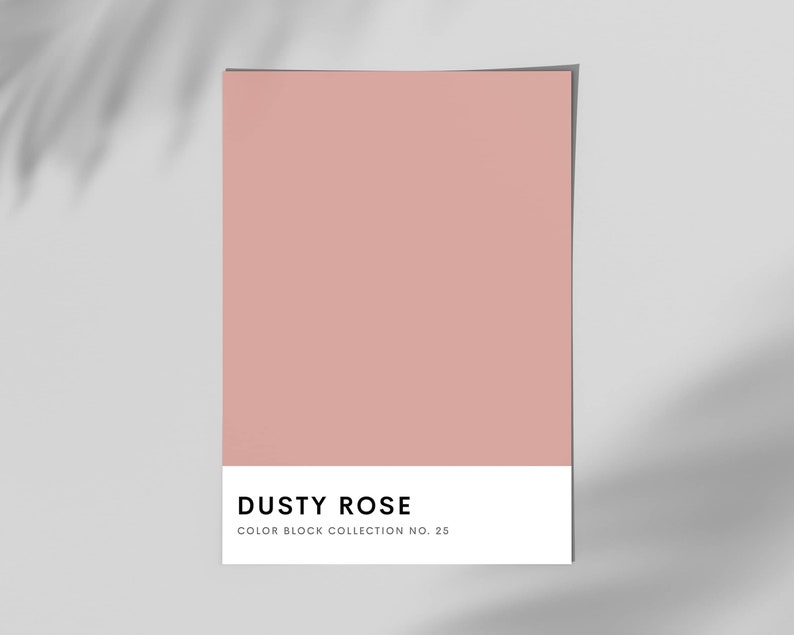 Dusty Rose Wall Prints, Dusty Rose Wall Decor, Color Block Printable ...