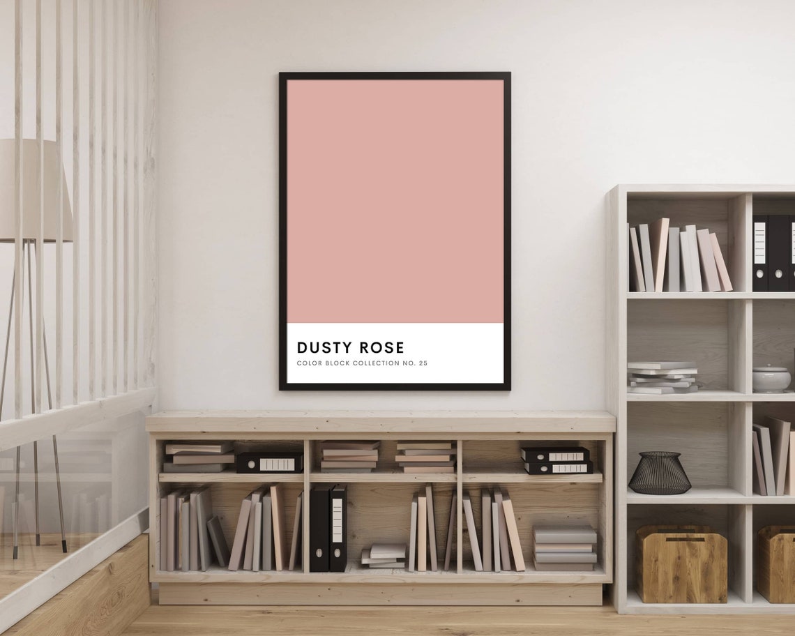 Dusty Rose Wall Prints, Dusty Rose Wall Decor, Color Block Printable ...