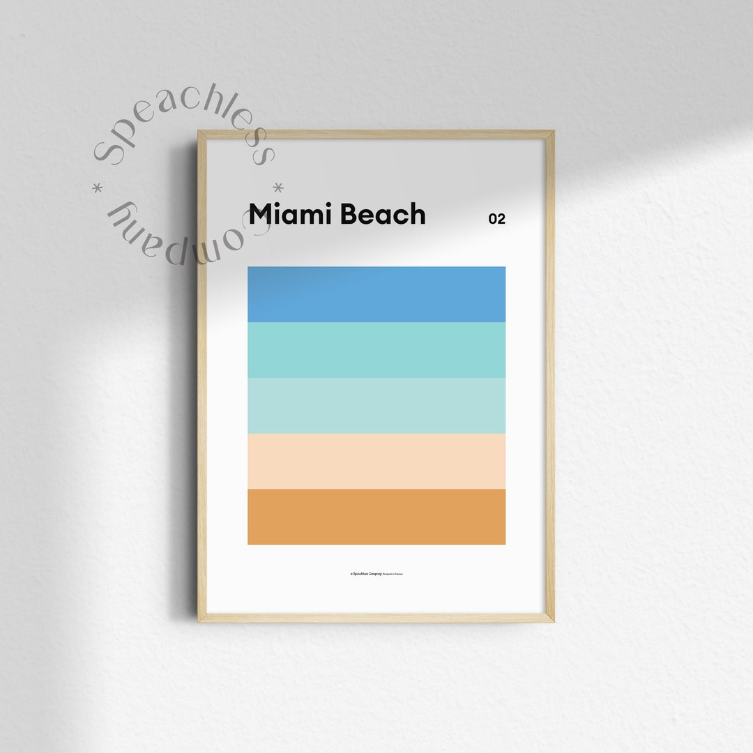 Miami Beach Wall Art, Colourful Art Prints, Swiss Design Poster, Color ...