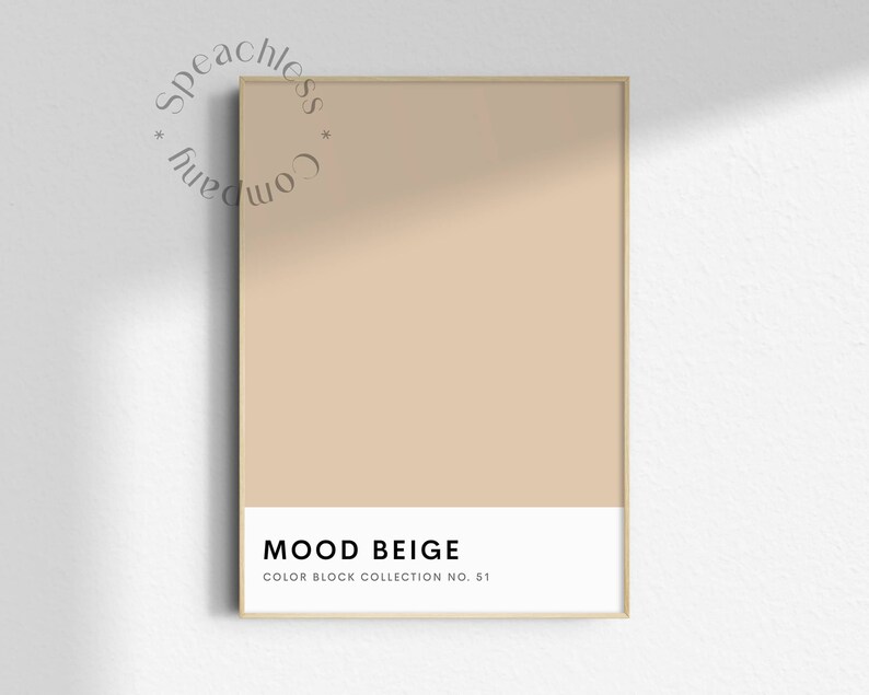 Mood Beige Wall Art, Beige Minimalist Wall Art, Color Block Wall Art ...