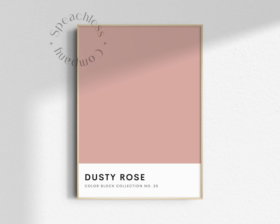 Dusty Rose Wall Prints, Dusty Rose Wall Decor, Color Block Printable ...
