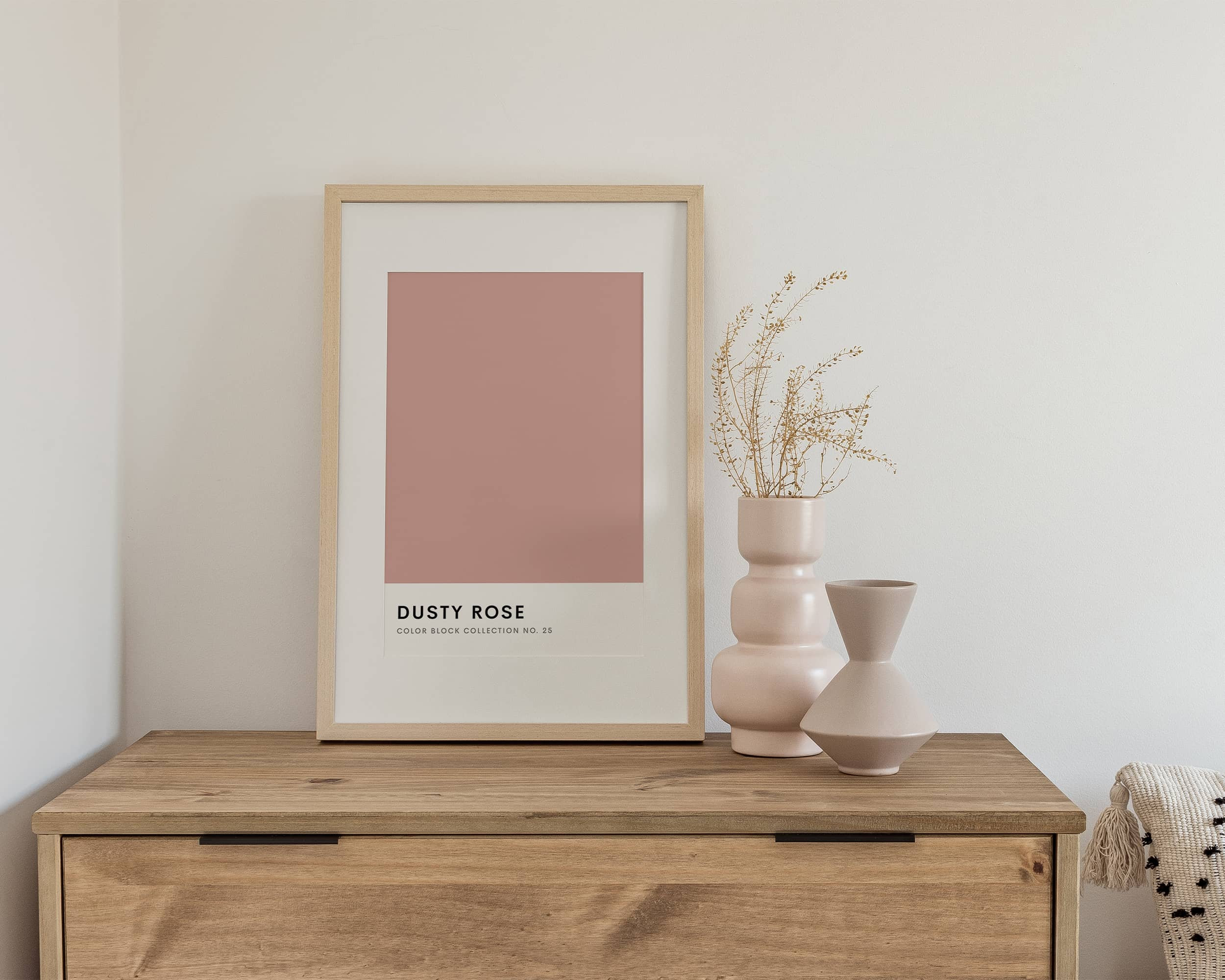 Dusty Rose Wall Prints, Dusty Rose Wall Decor, Color Block Printable ...