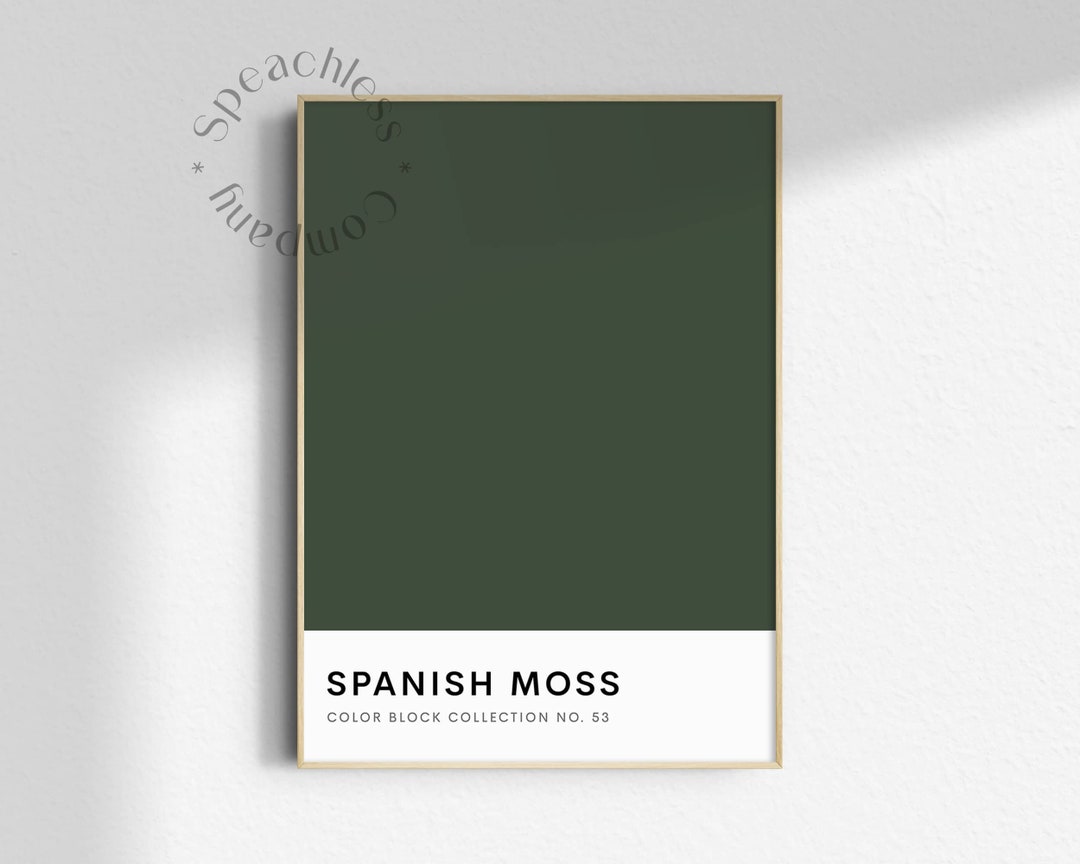 Spanish Moss Art, 2023 Color of the Year, Forest Green Wall Art, Dark ...