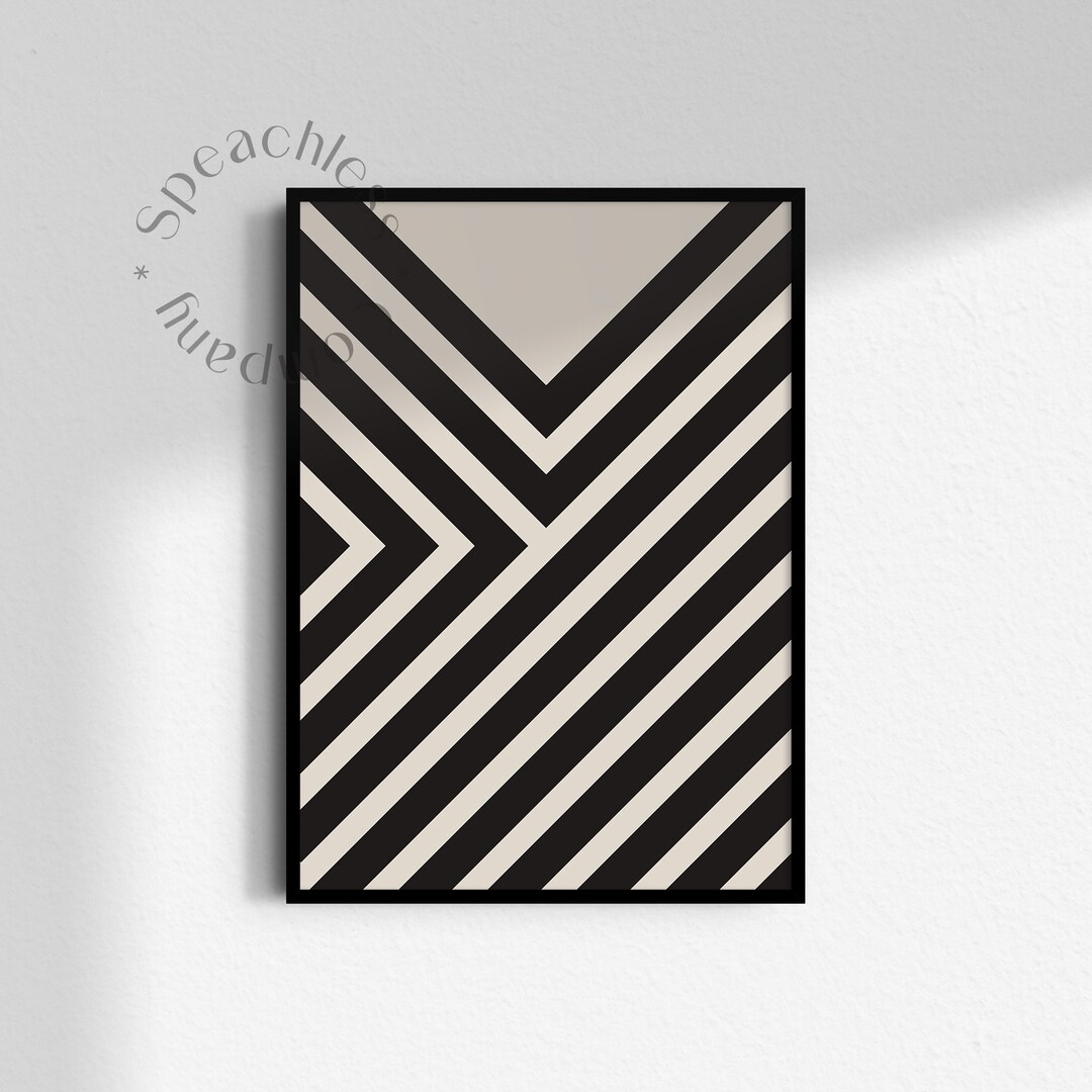 Digital Download Abstract Shapes Prints, Beige and Black Abstract Wall ...