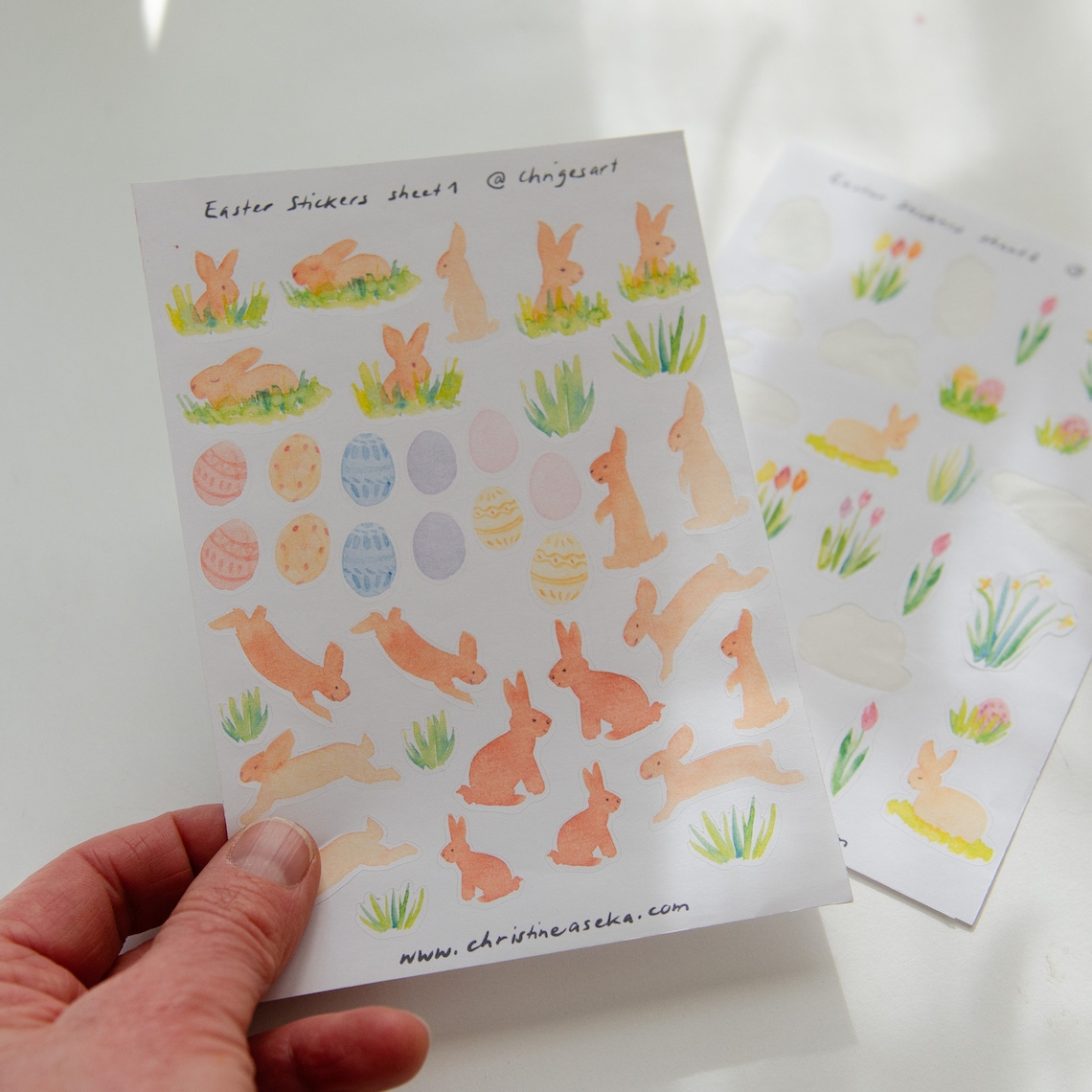 Easter Sticker Sheet, Easter Stickers, Watercolor Stickers, Spring ...