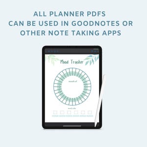 Self Care Planner, Mental Health Journal, Mood Tracker With Soft Green ...