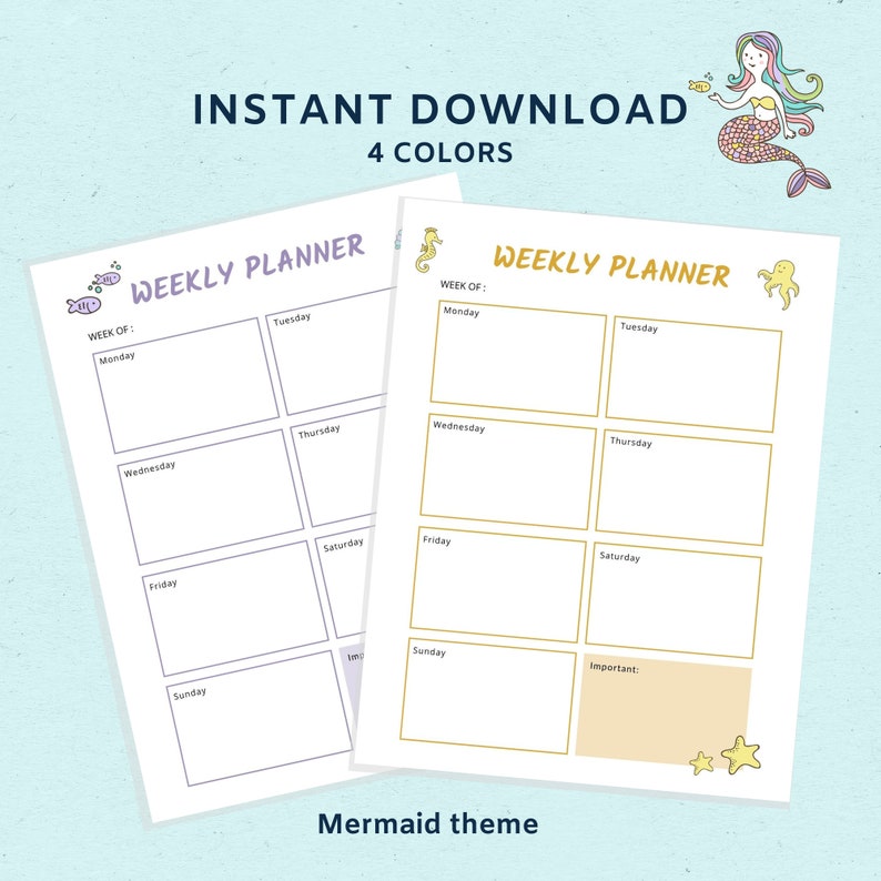 Weekly Planner Printable Vertical Planner Weekly Minimalist - Etsy