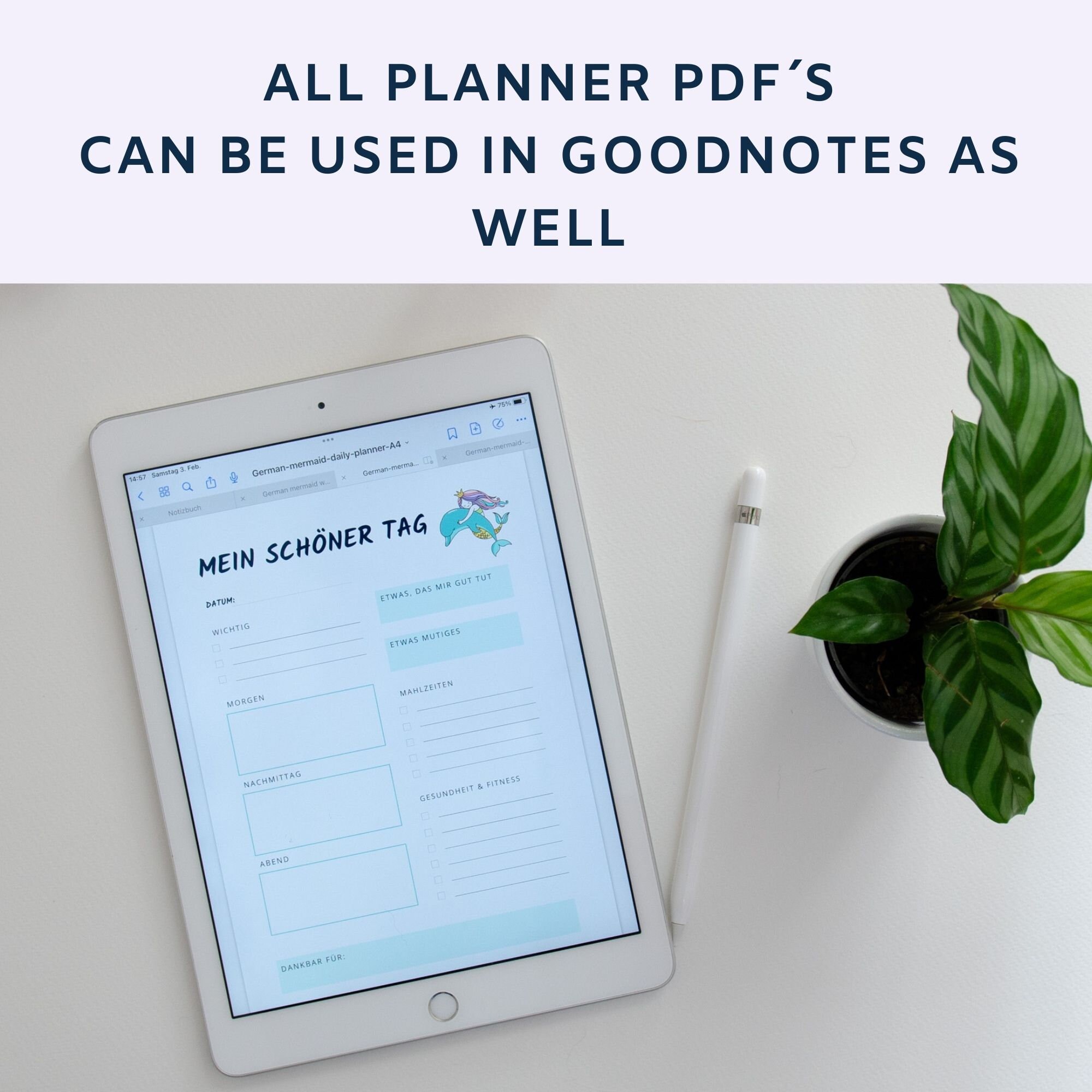 Cute Playful Weekly Planner Pdf, Ocean Mermaid Theme, Horizontal ...