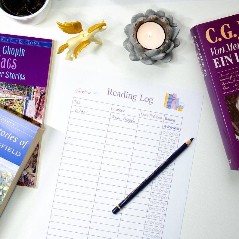 Reading Log, Reading Tracker, Book Log Printable, Instant Download, A4 ...