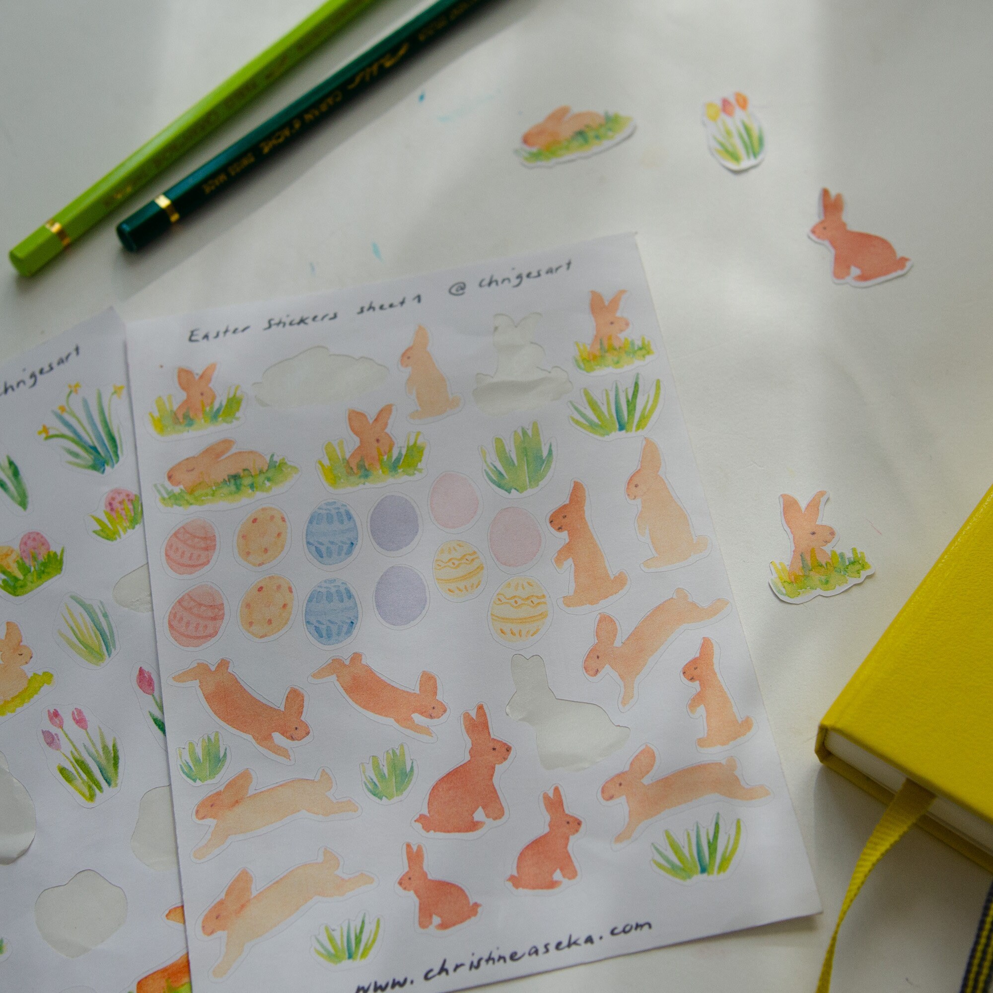 Easter Sticker Sheet, Easter Stickers, Watercolor Stickers, Spring ...