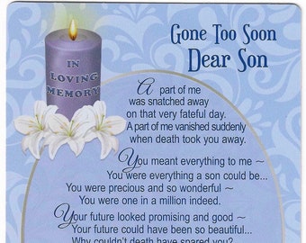 Gone Too Soon Poems Gone Too Soon Memorial Tribute Poem Etsy