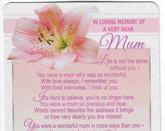 Grave Memorial Card, in Loving Memory of a Special Daughter - Etsy