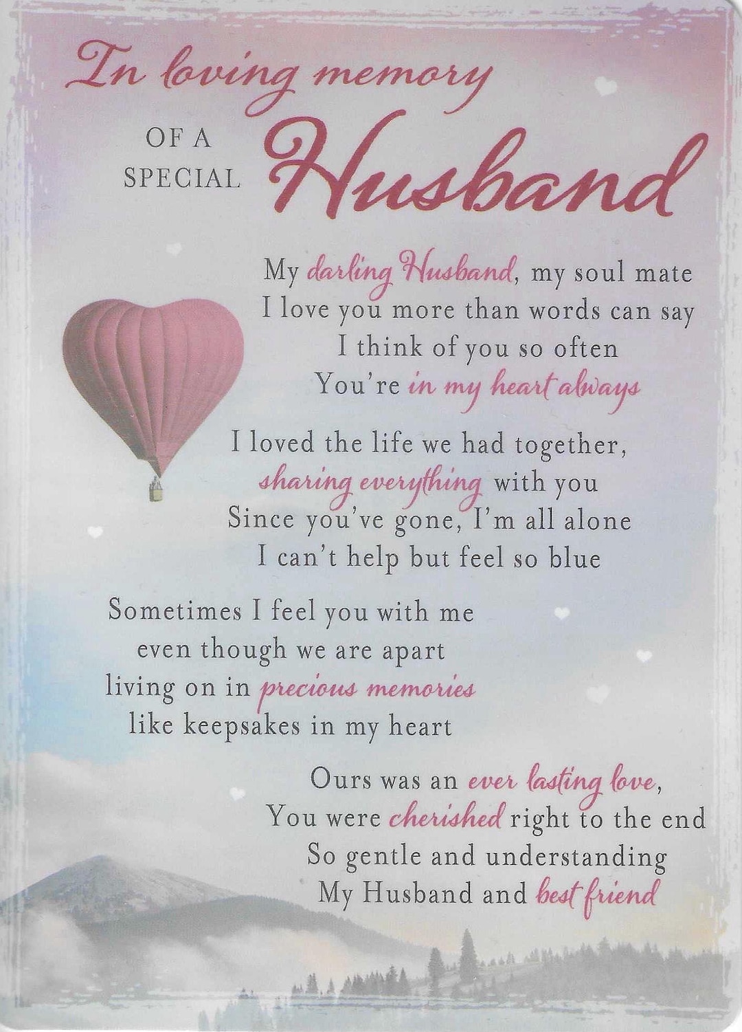 Grave Memorial Card, in Loving Memory of A Special Husband - Etsy
