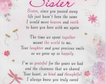 Grave Memorial Card, in Loving Memory of a Special Daughter - Etsy