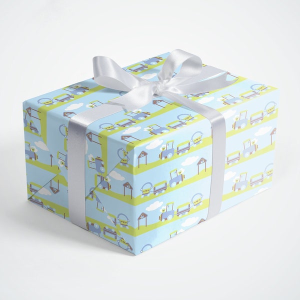 Christmas Train Wrapping Paper - Etsy