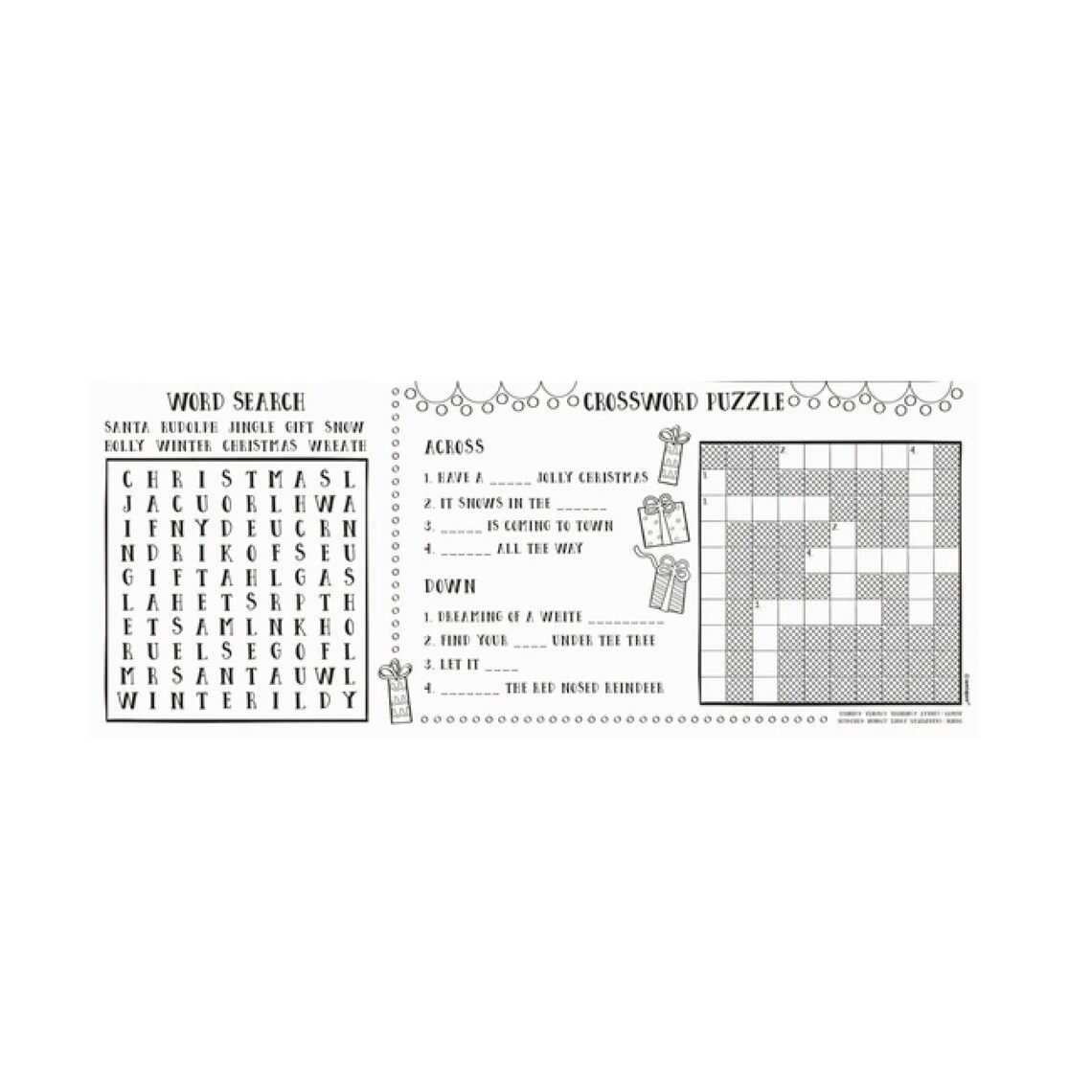 Christmas Coloring Placemats Printable, Santa, Elves, Gingerbread ...