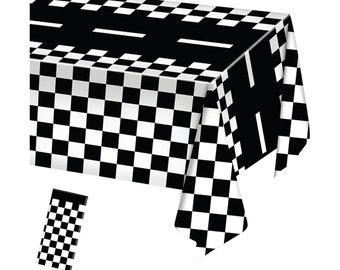 Checkered Flag Table Runner Race Car Birthday, Race Car Baby Shower ...