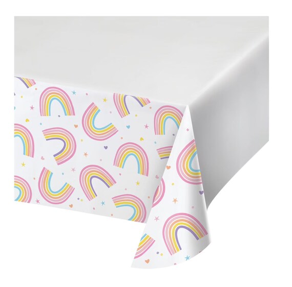 Happy Rainbow Tablecloth Rainbow Birthday Party Rainbow - Etsy