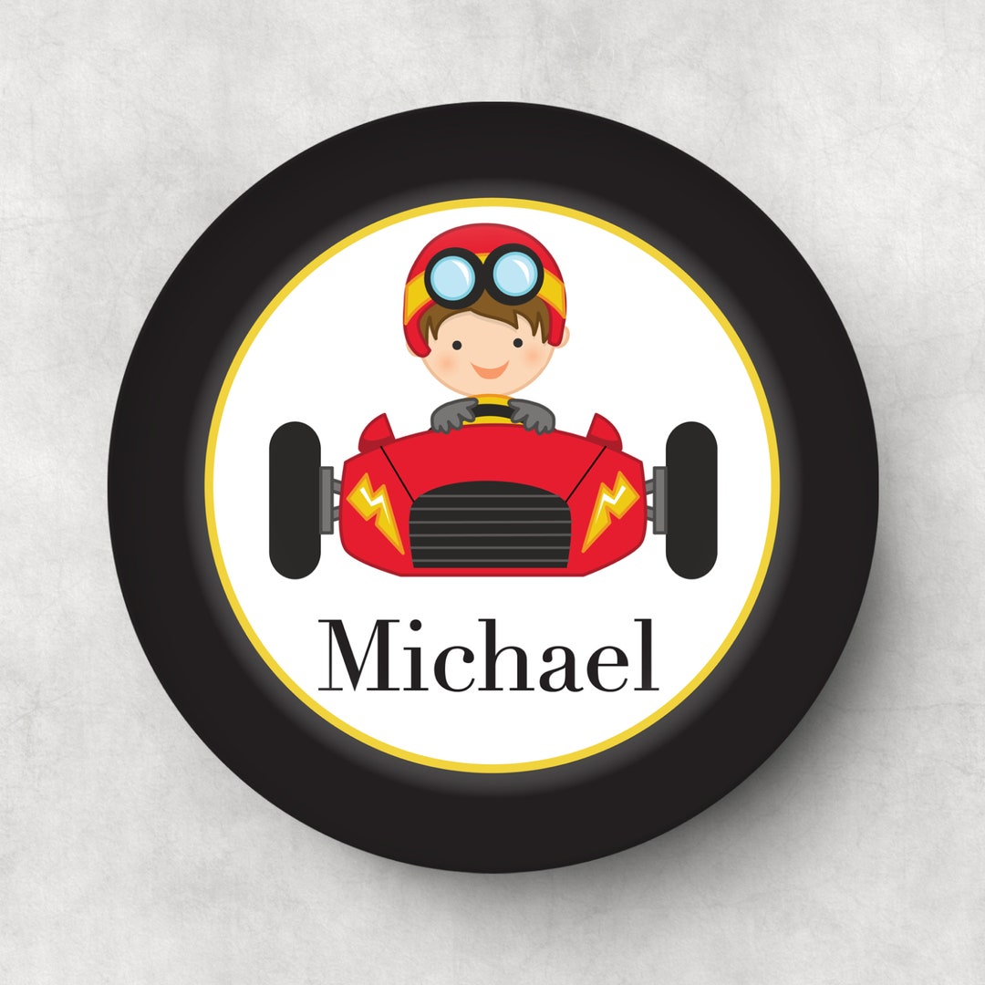 Race Car Driver Personalized Plate Kids Birthday, Custom Melamine Plate ...