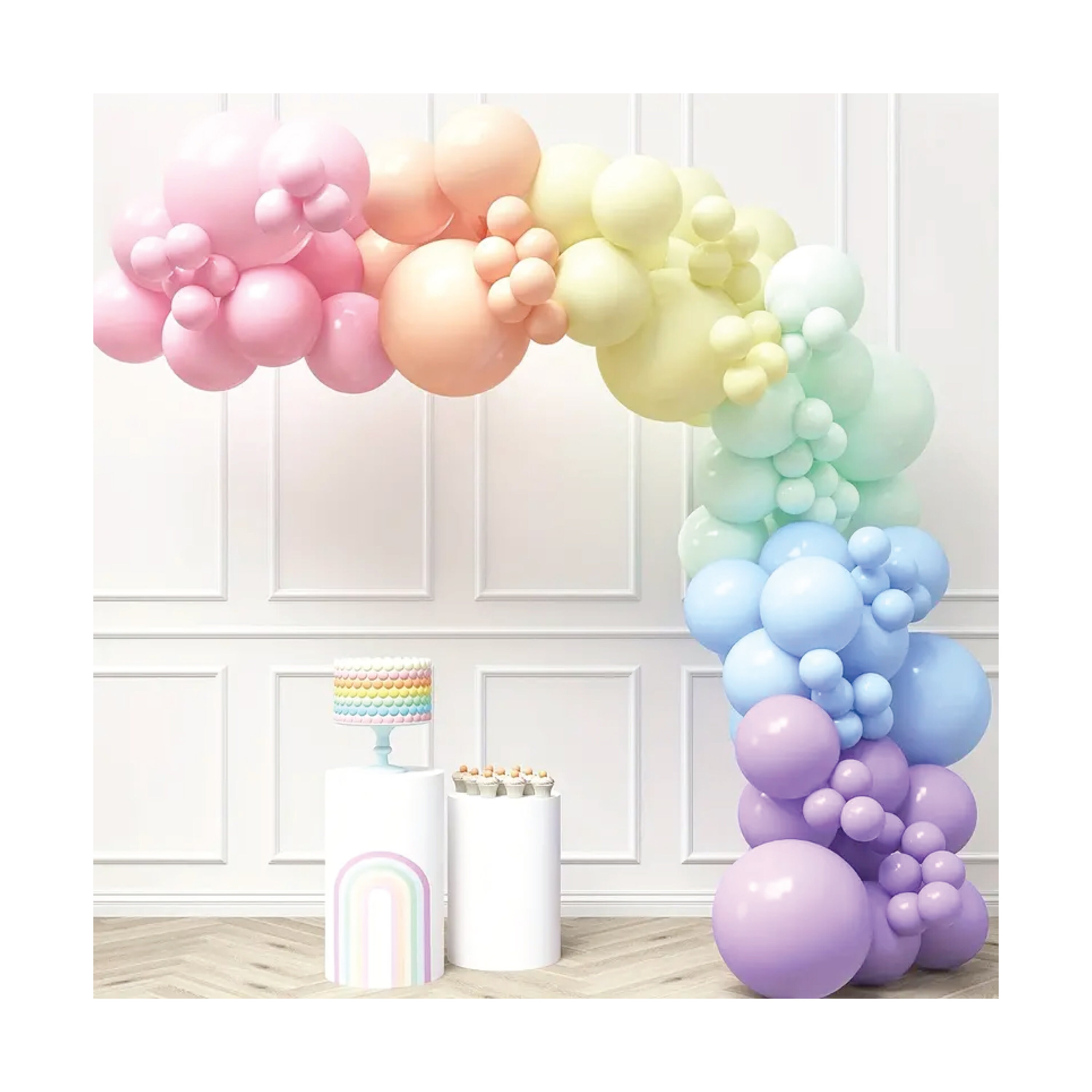 153 Piece Pastel Rainbow Balloon Garland, Unicorn Birthday Party ...