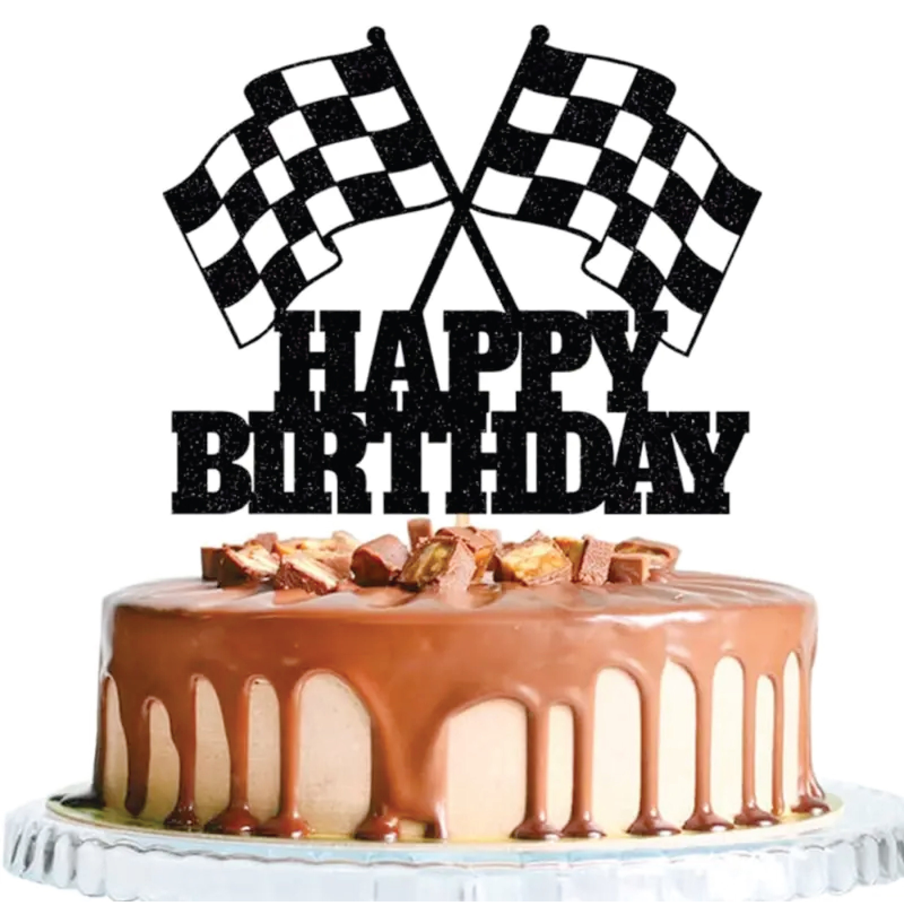 Racing Party Cake Toppers Checkered Flag, Cake Topper, Cupcake Toppers ...