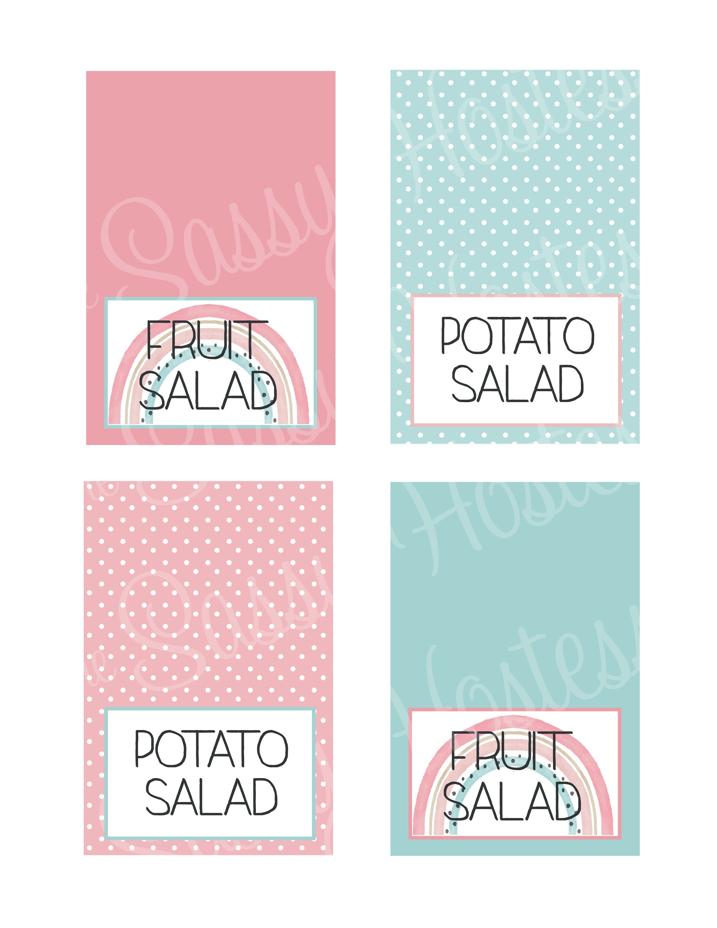 EDITABLE Boho Rainbow Party Food Tents Boho Birthday, Boho Place Card ...