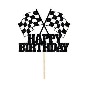 Racing Party Cake Toppers - Checkered Flag, Cake Topper, Cupcake ...