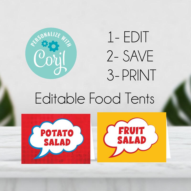 Superhero Food Label - Etsy