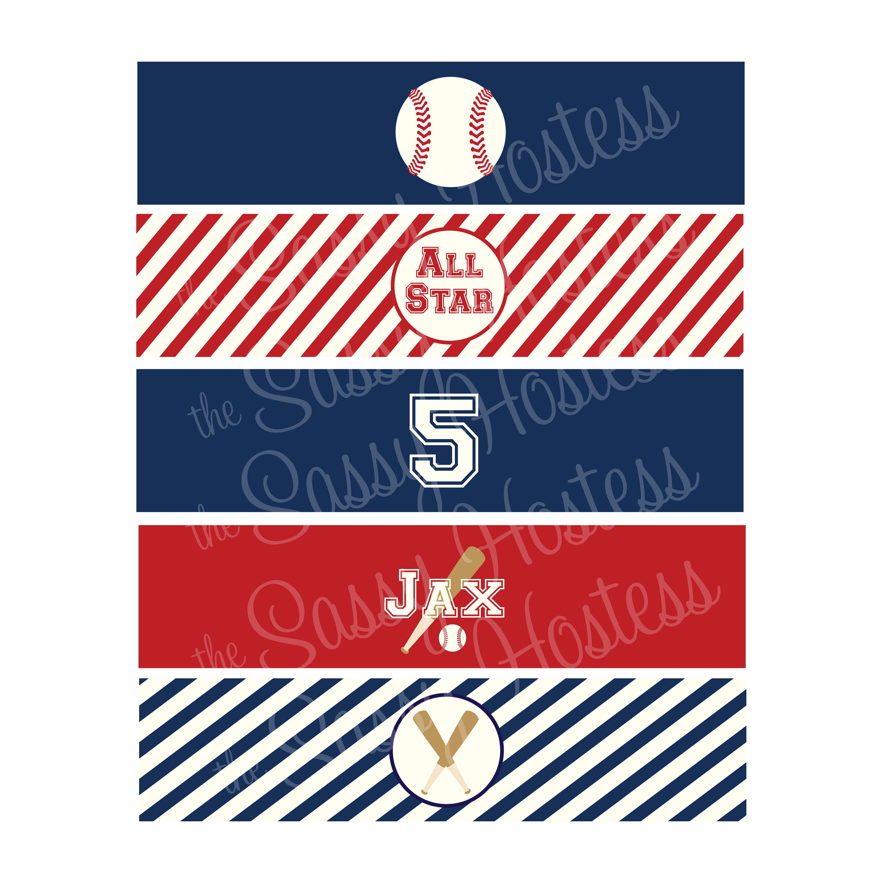 EDITABLE Baseball Water Bottle Labels Baseball Party - Etsy