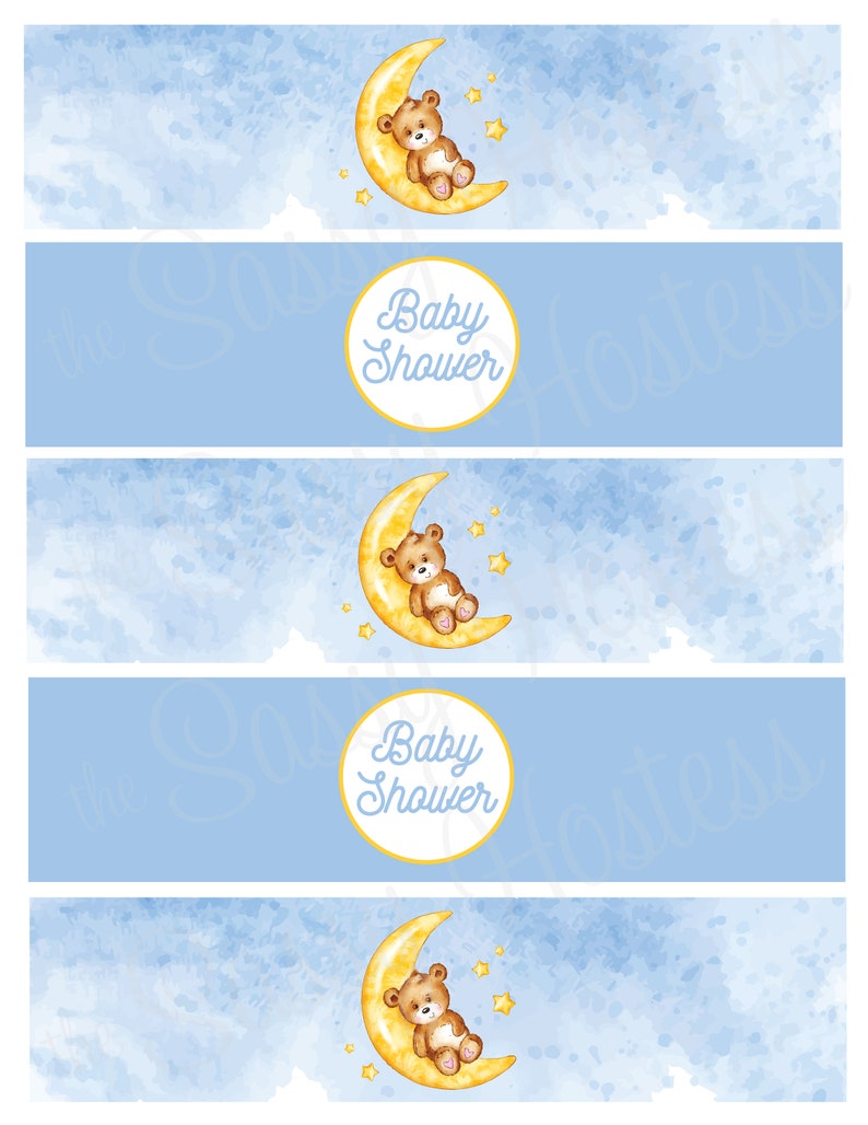 EDITABLE Bear Water Bottle Labels Teddy Bear Birthday, Teddy Bear Party ...