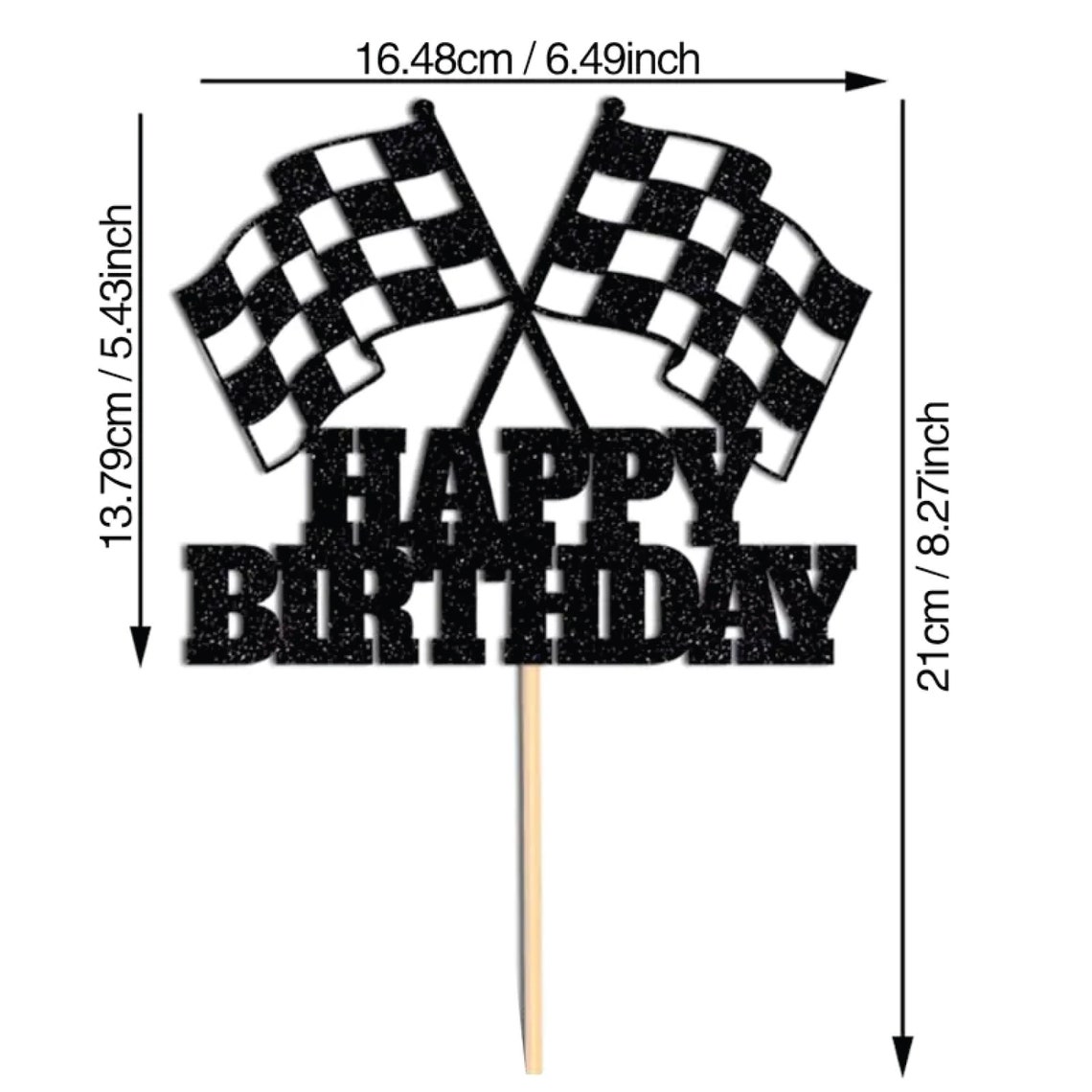 Racing Party Cake Toppers Checkered Flag, Cake Topper, Cupcake Toppers ...
