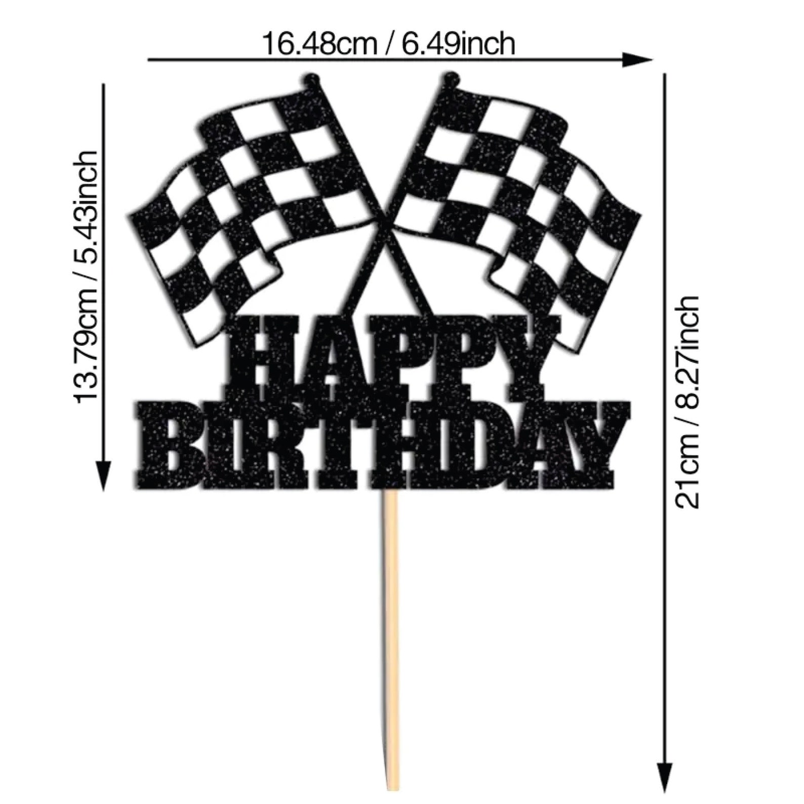 Racing Party Cake Toppers Checkered Flag, Cake Topper, Cupcake Toppers ...