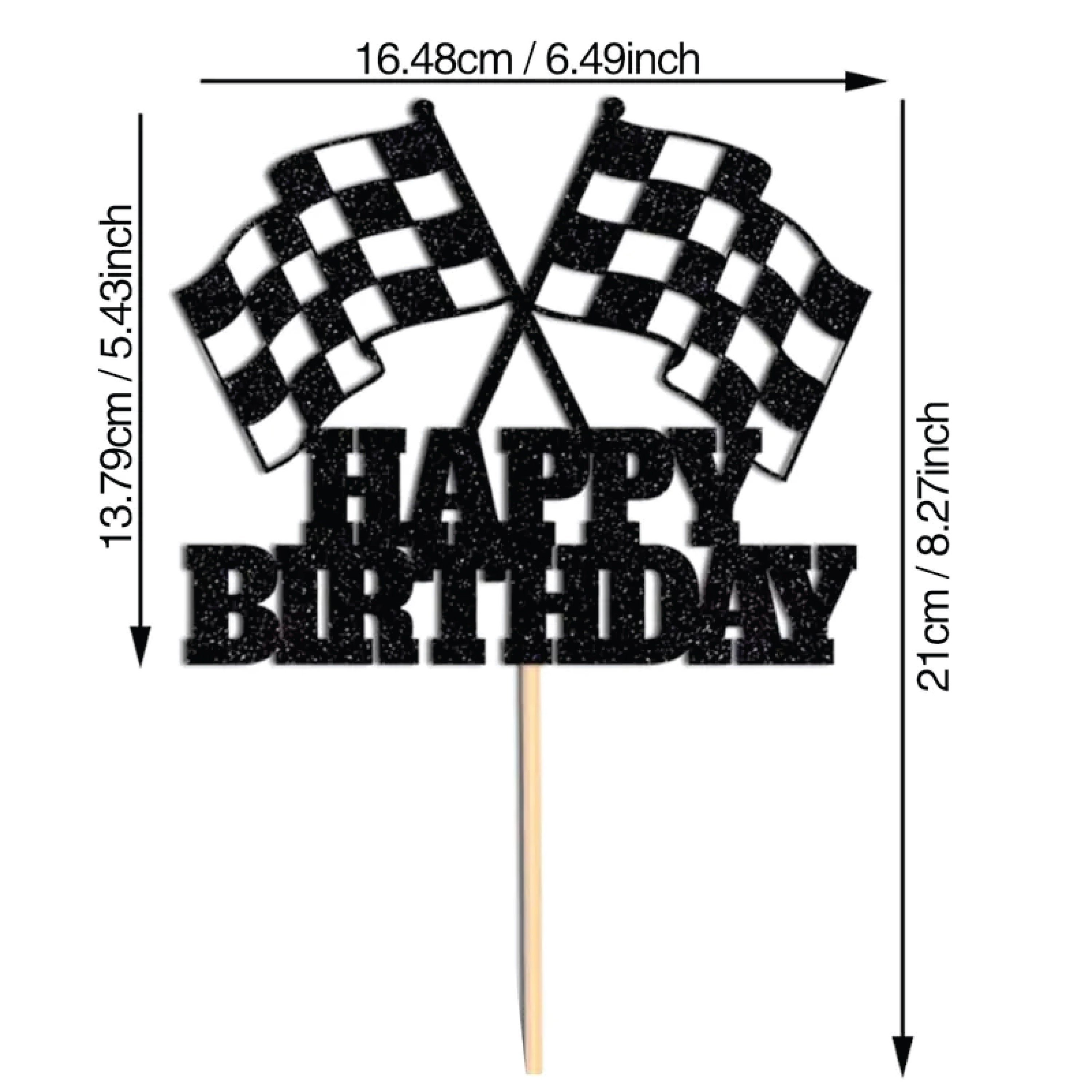 Racing Party Cake Toppers Checkered Flag, Cake Topper, Cupcake Toppers ...