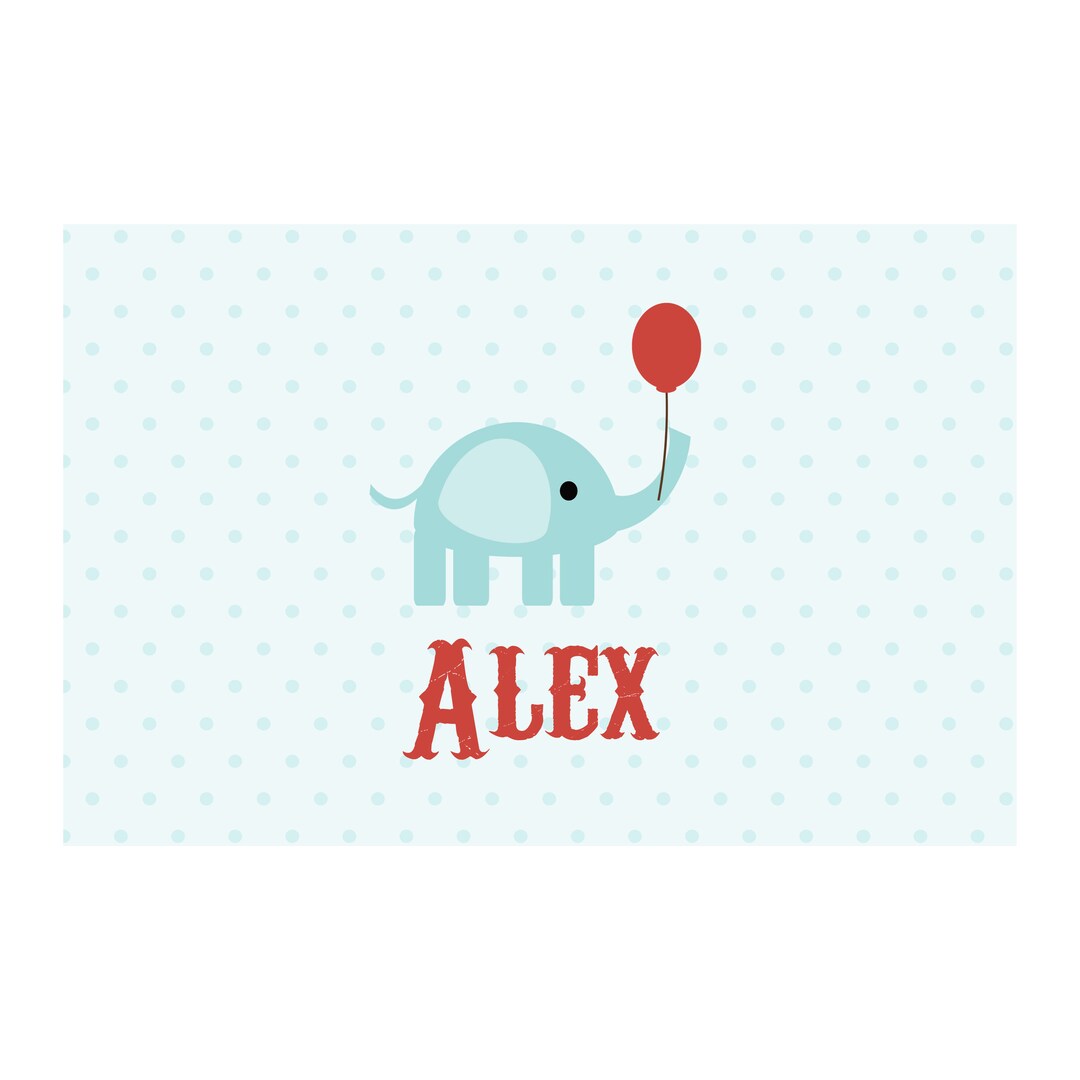 Dotted Circus Elephant Personalized Placemats for Kids - Etsy